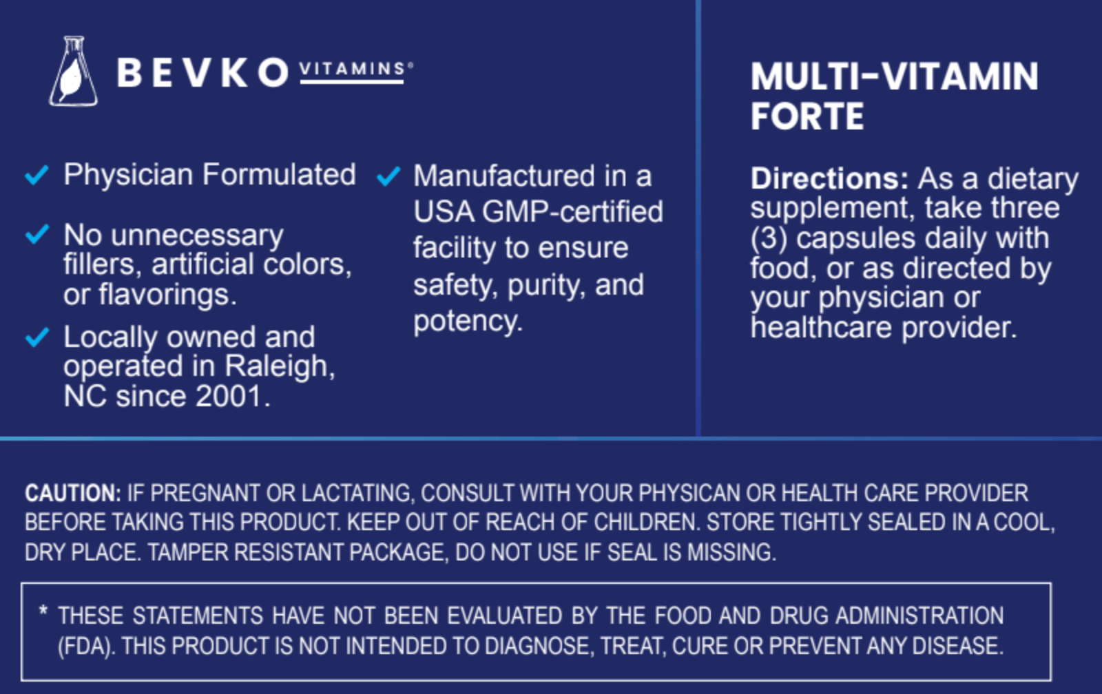 Multi Vitamin Forte | 90 Capsules | Vegan – Bevko Vitamins