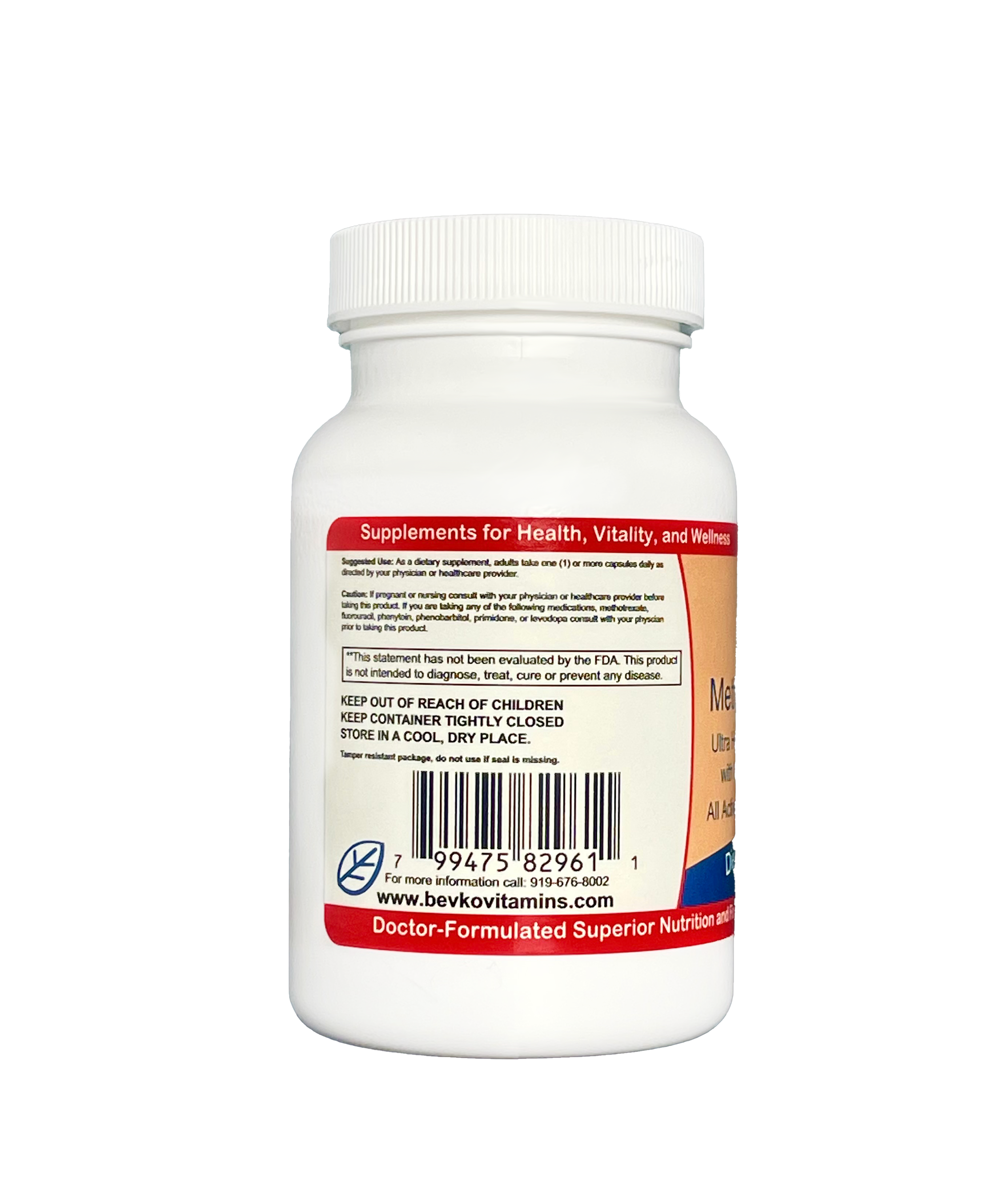 Methyl Folate Plus | 90 Capsules | Bevko Vitamins